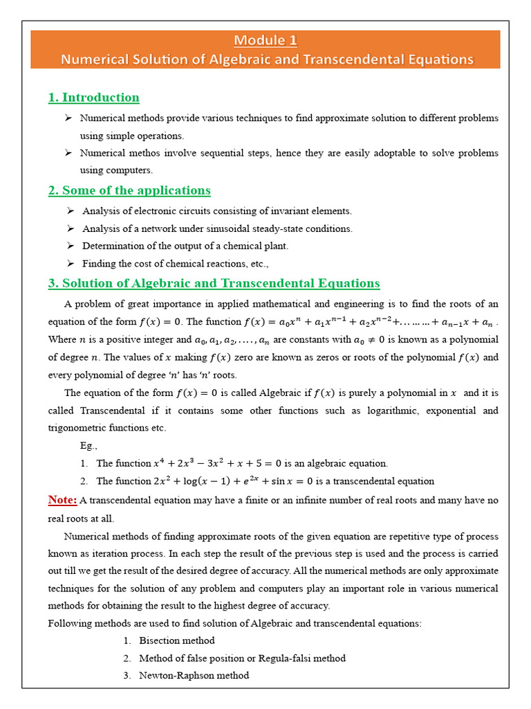 Module 1 Mat2003 NM | PDF