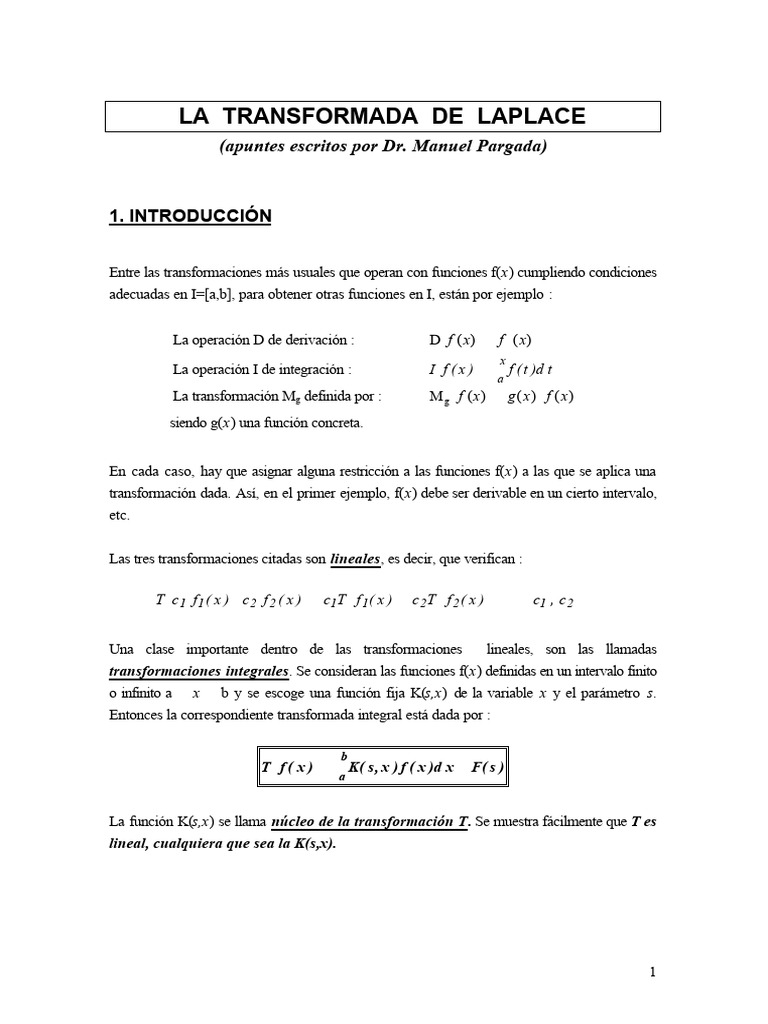 Transformada de Laplace 1 | PDF