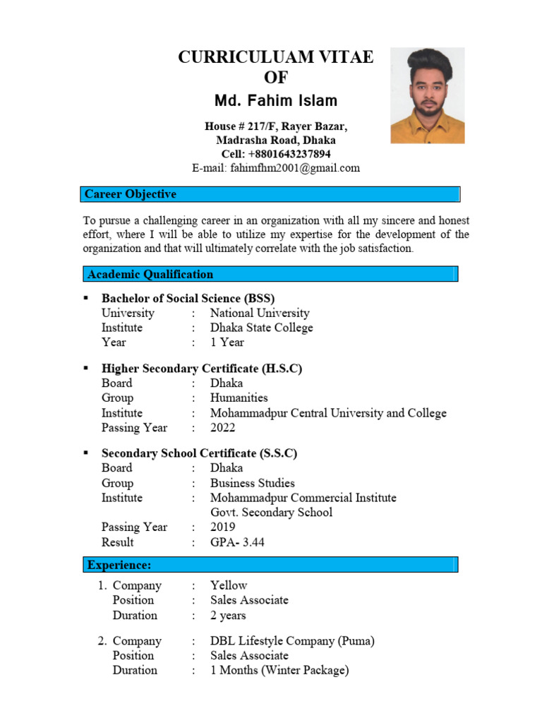 Fahim CV | PDF