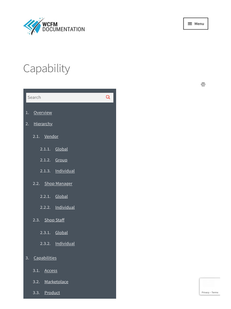 Capability - WCFM Documentation | PDF