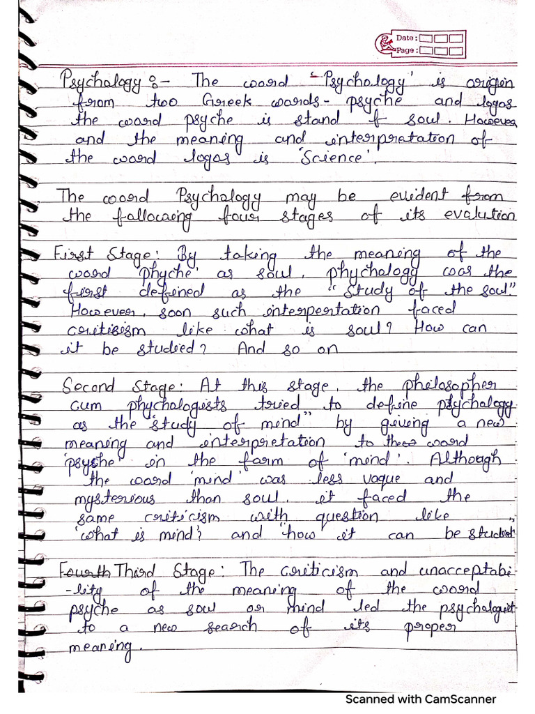 Psychology Notes | PDF