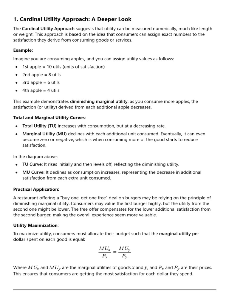 Cardiall and Odinal Utility Approach | PDF