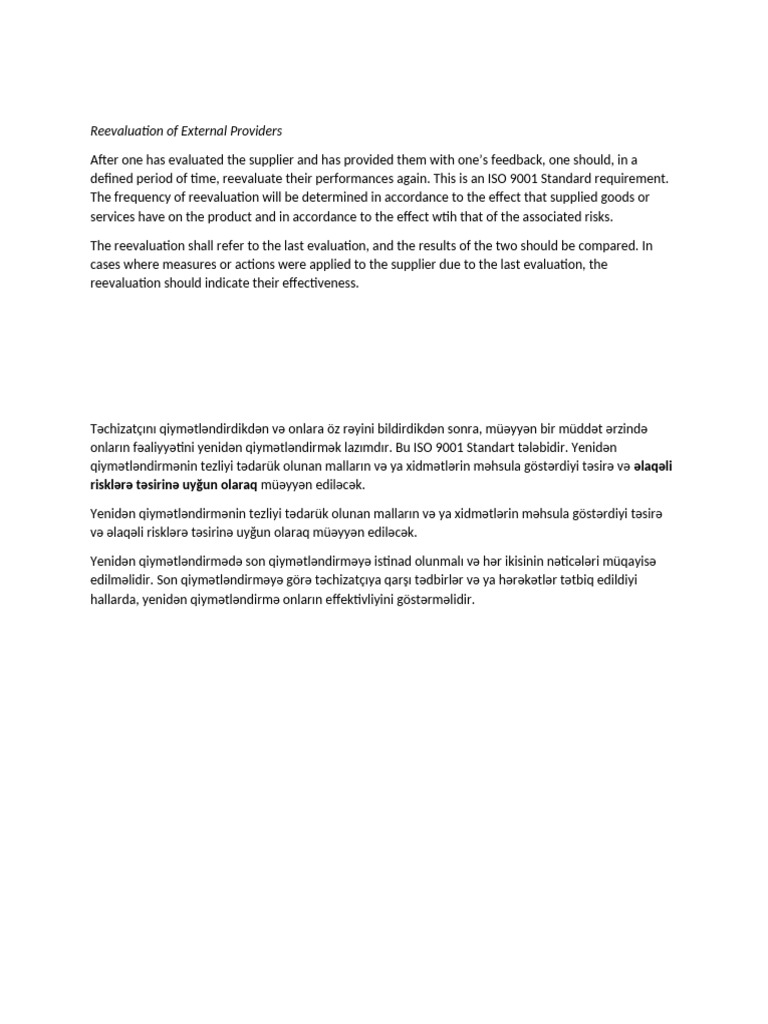 Reevaluation of External Providers | PDF