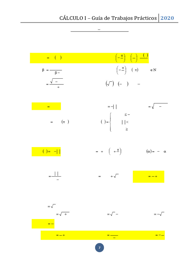 CALCULO I - TP - Funciones 1ra Parte - 2020 | PDF