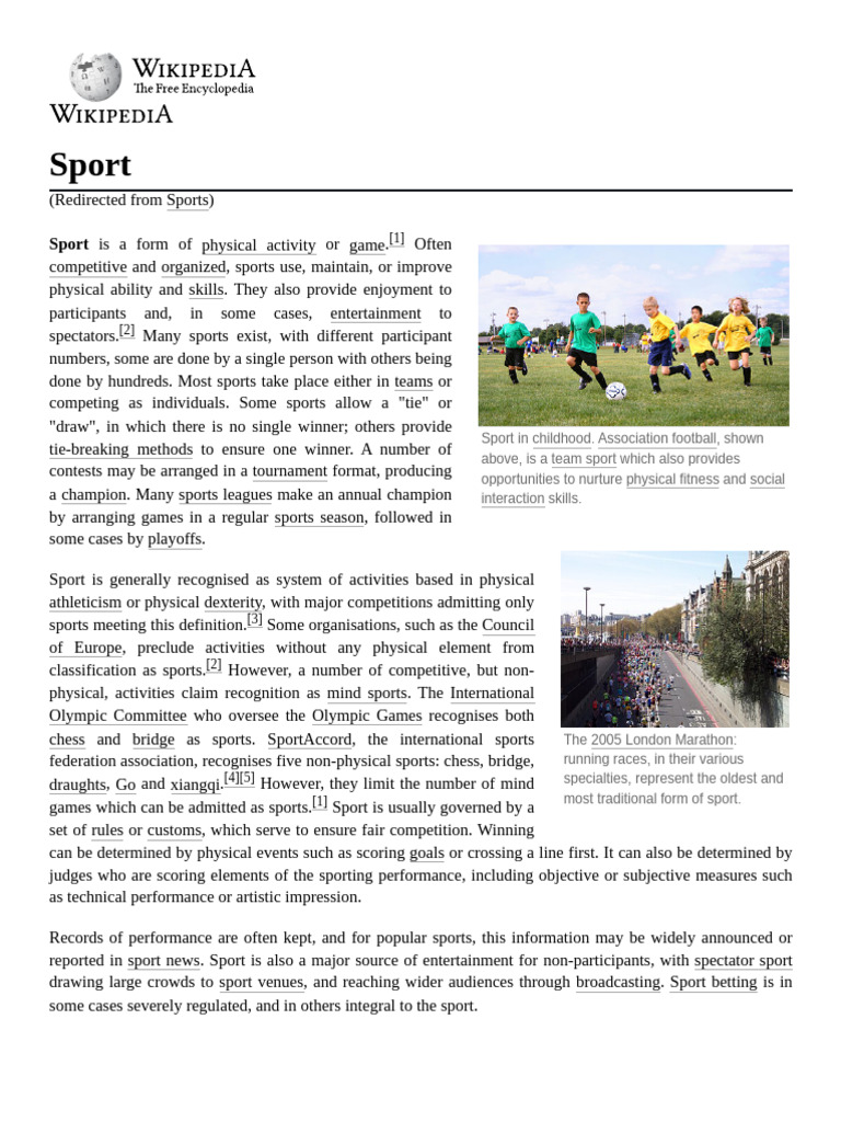 Outline Sport - Wikipedia | PDF