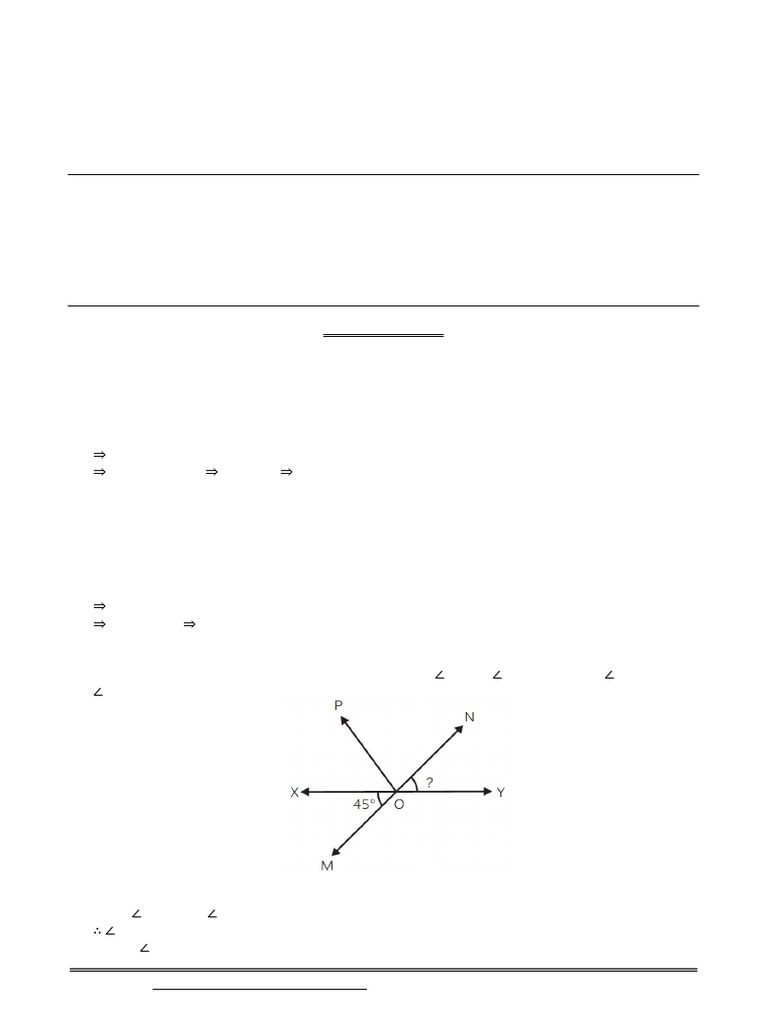 Maths Class Ix Chapter 06 Lines and Angles Practice Paper 07 Answers | PDF
