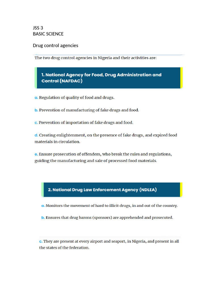 Drug Control Agencies | PDF