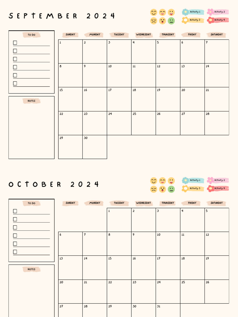 Ivory Playful and Minimalist 2024 Monthly Calendar - 20240911 - 155950 ...