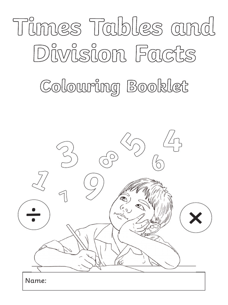 Times Tables and Division Facts Colouring Booklet | PDF