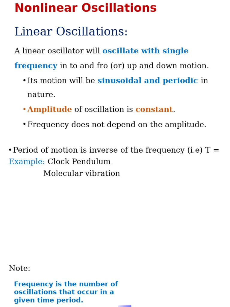 Nonlinear Oscillations | PDF