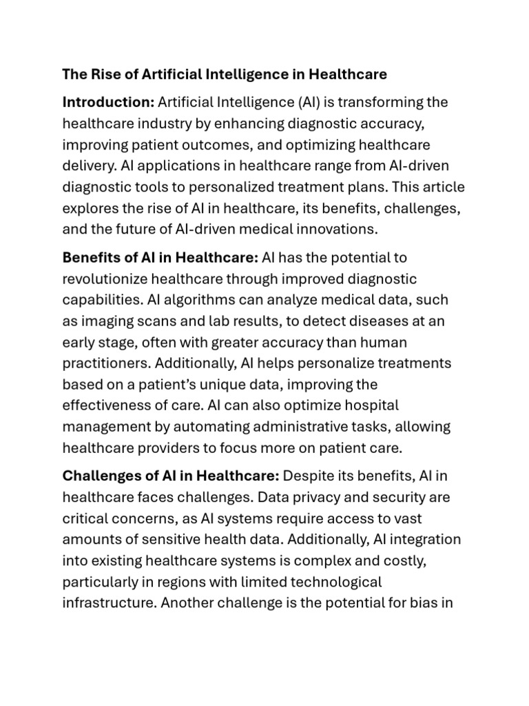AI-Driven Breakthroughs in Healthcare | PDF | Artificial Intelligence ...