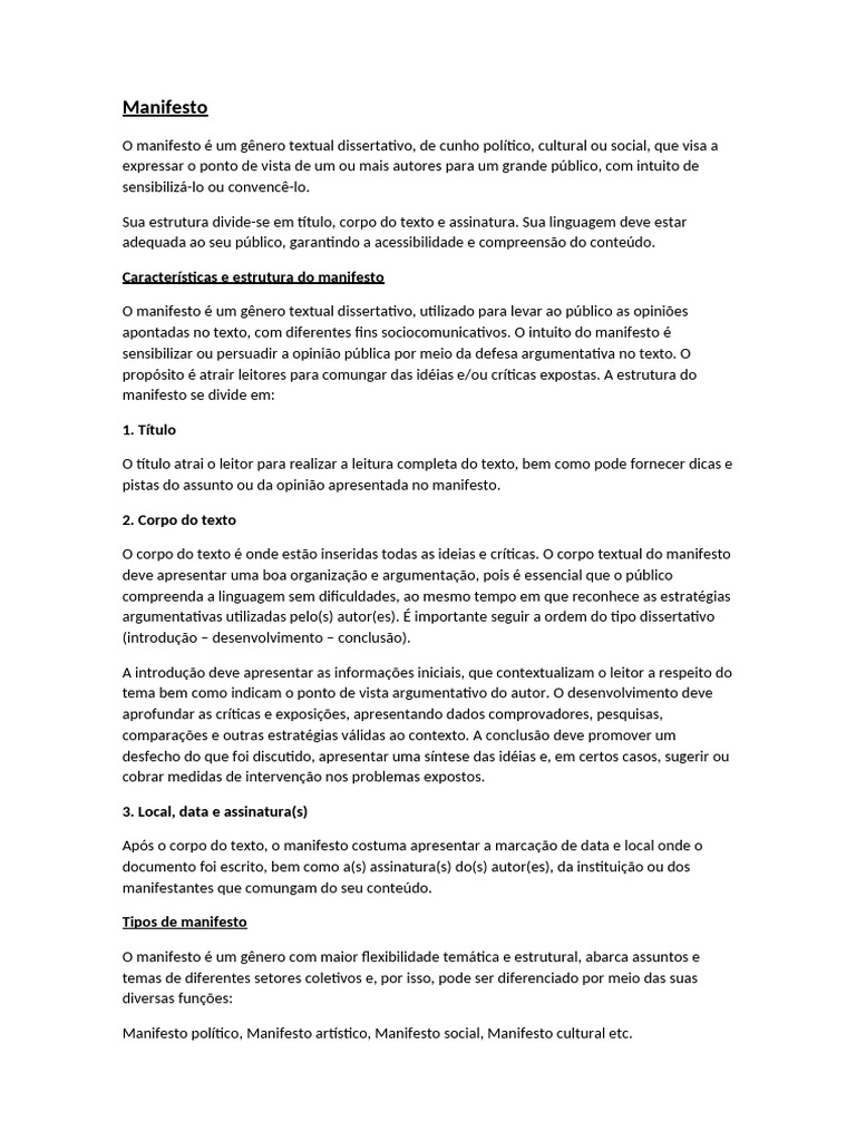 Manifesto | PDF