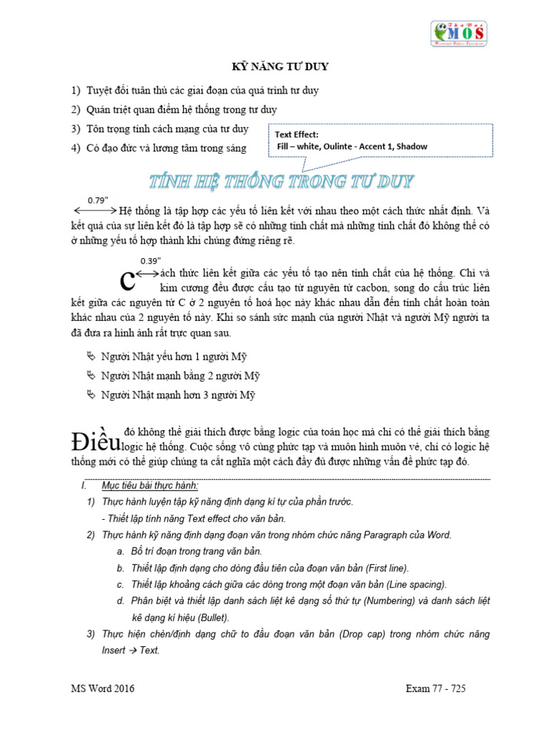 Bai Thuc Hanh 06 Dinh Dang List, Text Effect, DropCap | PDF