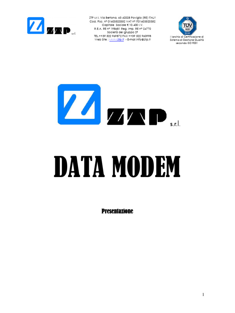 Presentazione Data Modem ZTP | PDF