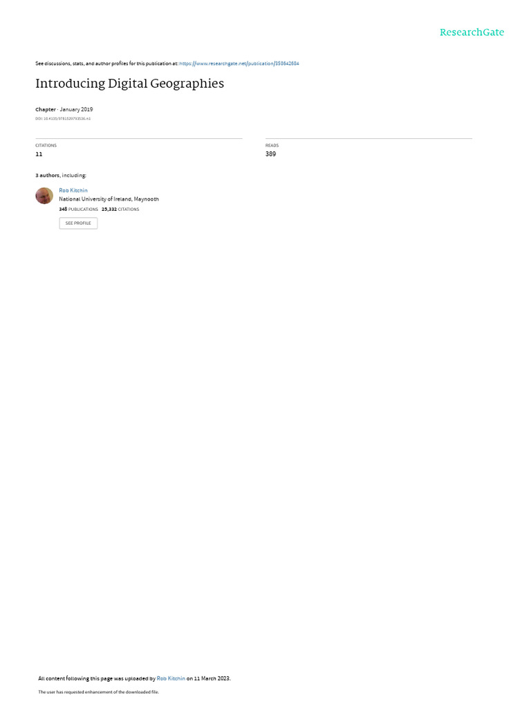 Introducing Digital Geographies | PDF
