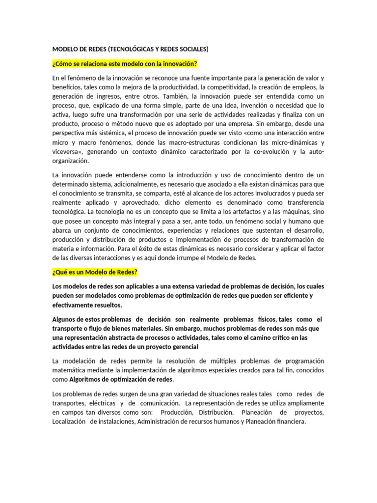 Modelo de Redes | PDF