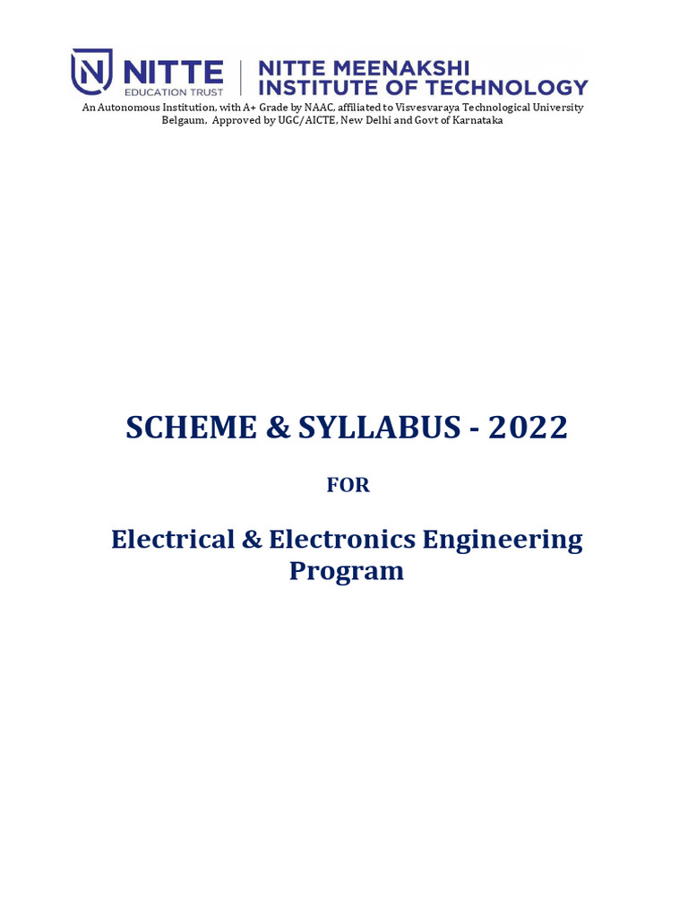 EE 2022 Scheme & Syllabus | PDF