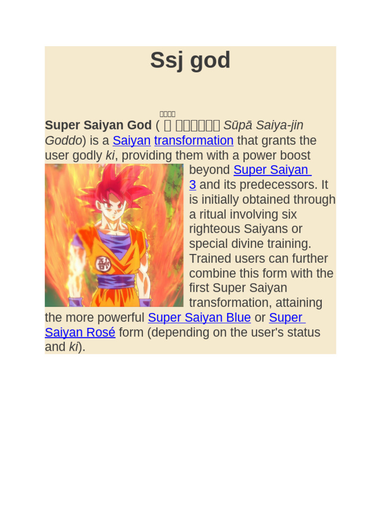 SSJ God | PDF
