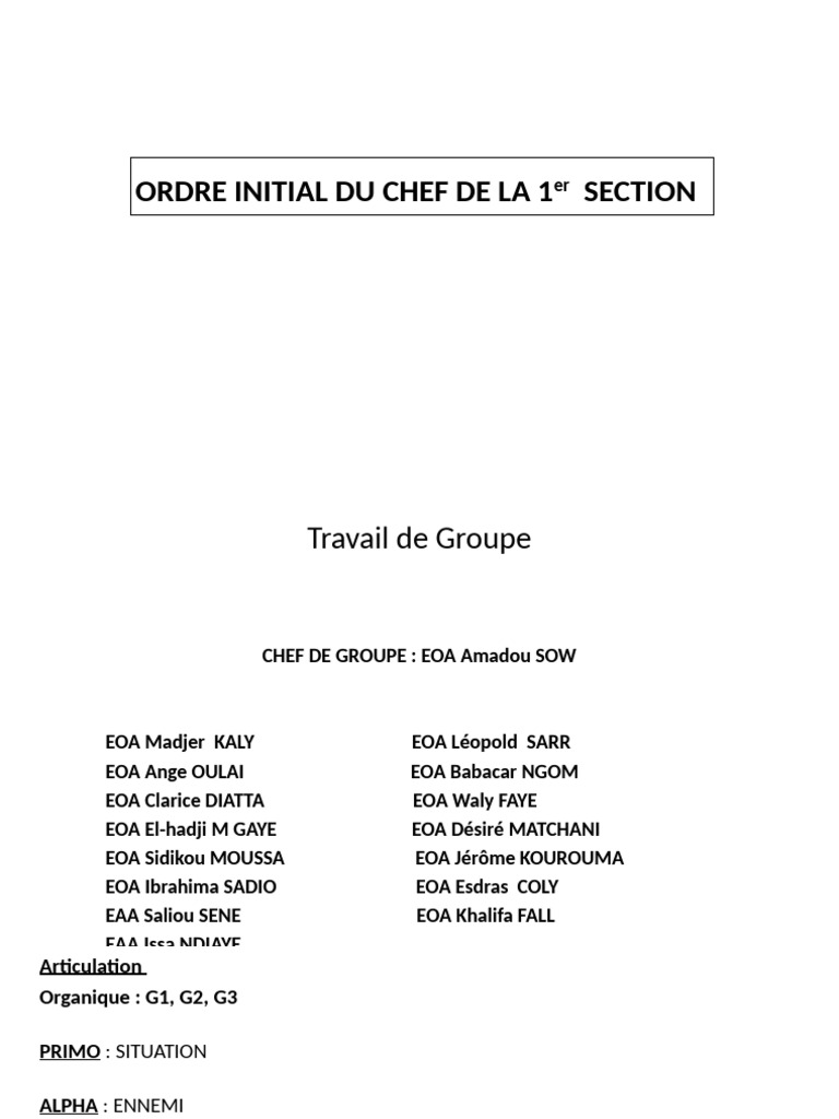 Ordre Initial Chef de Section | PDF