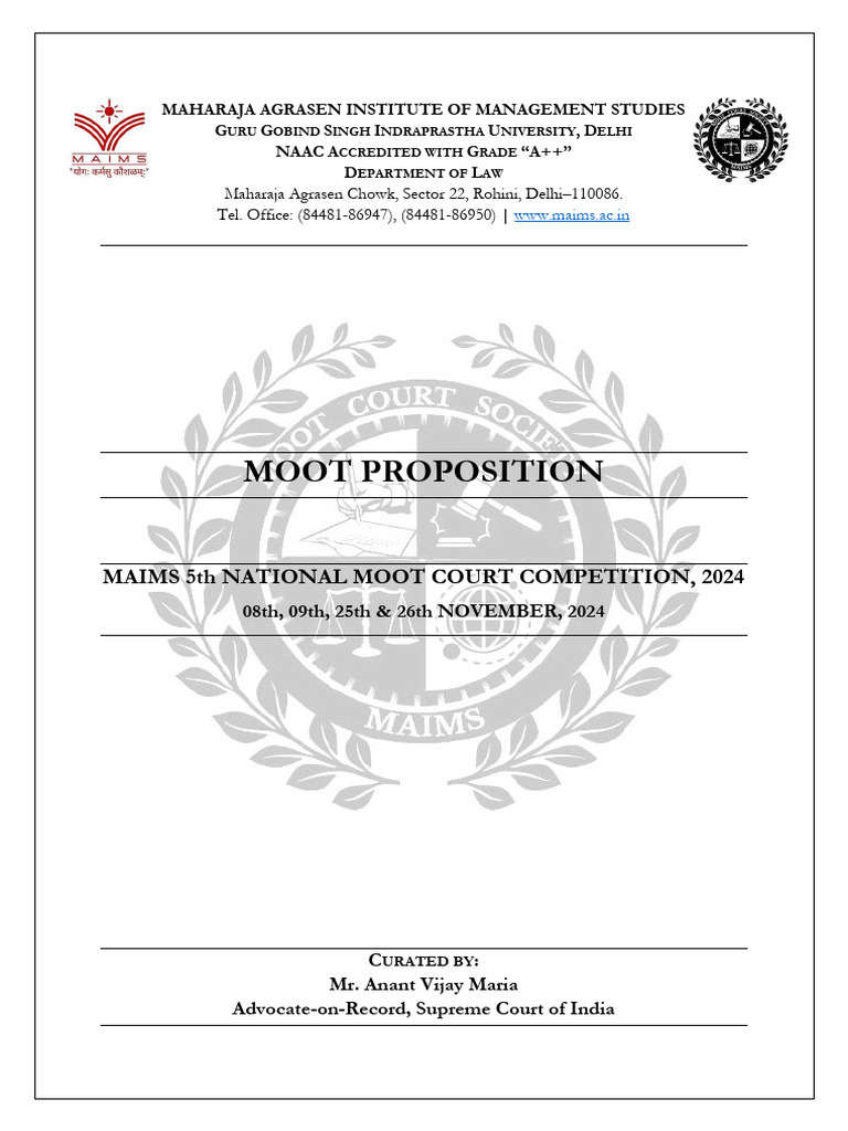 Moot Proposition | PDF