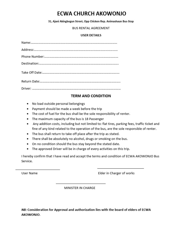 Bus Agreement | PDF