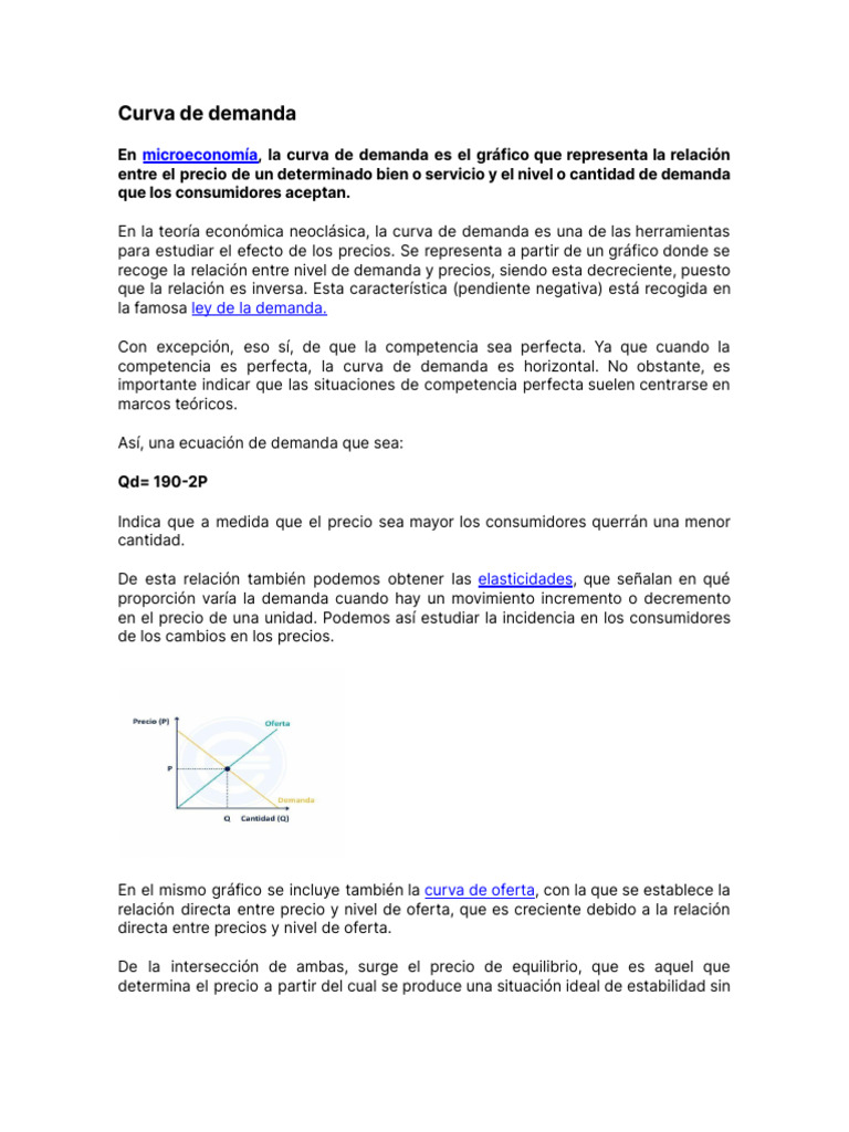 Curva de Demanda Microeconómia | PDF | Oferta y demanda | Curva de demanda