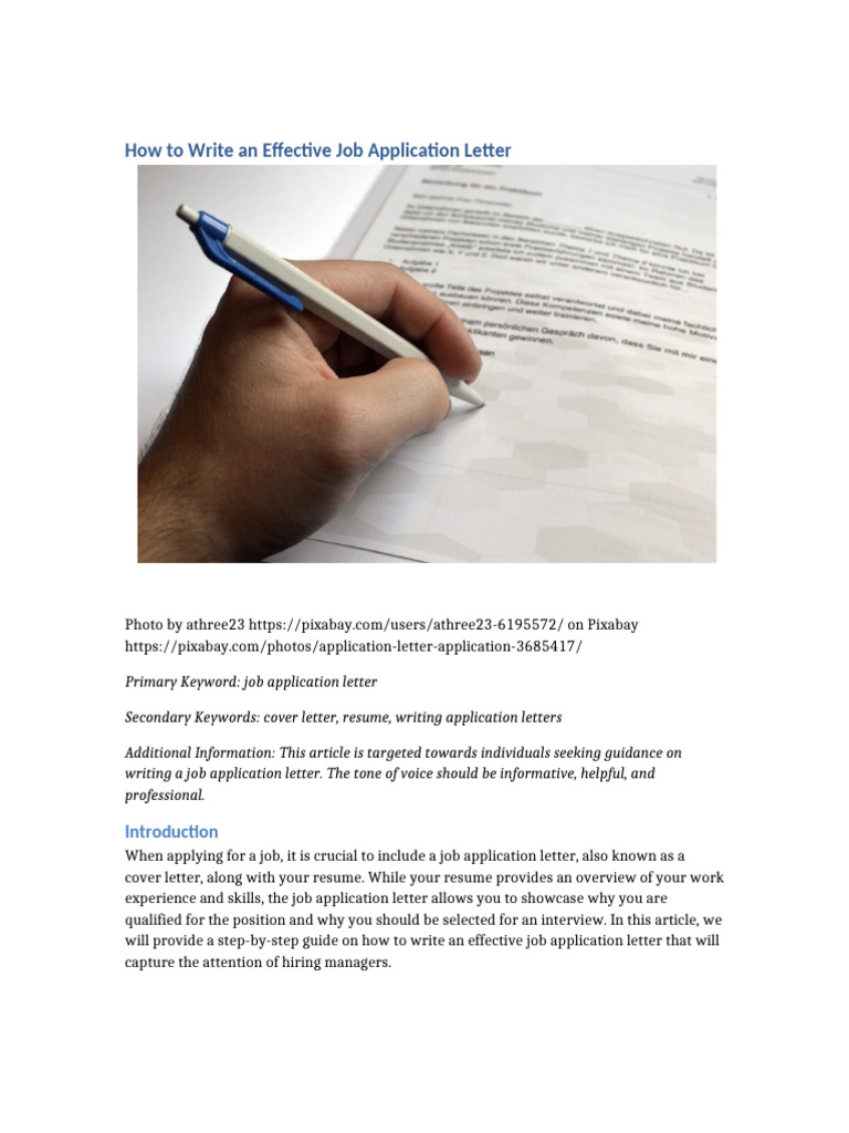 How To Write Application Letter | PDF