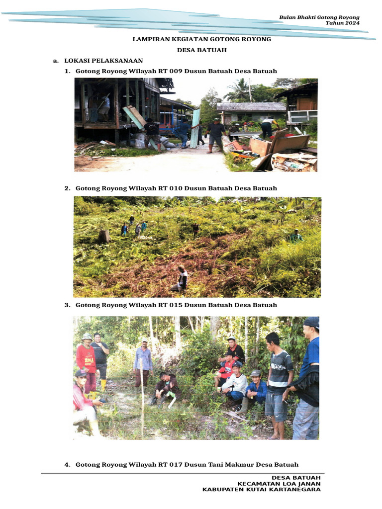 Lampiran BBGRM Desa Batuah 2024 - Copy (Fix) | PDF