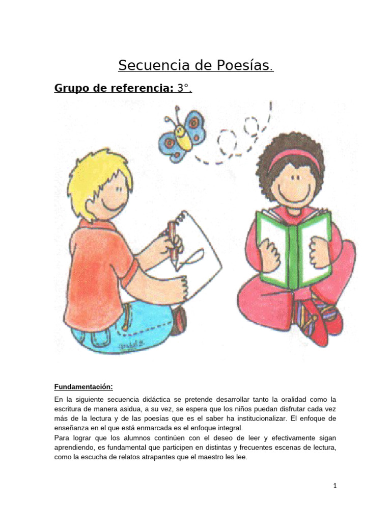 Secuencia de Poesías 3° | PDF