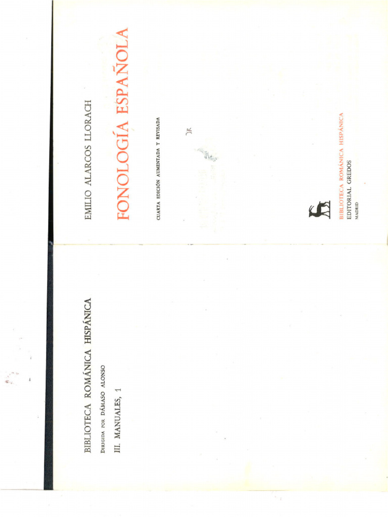 Fonologia Espanola Emilio Alarcos Llorach | PDF
