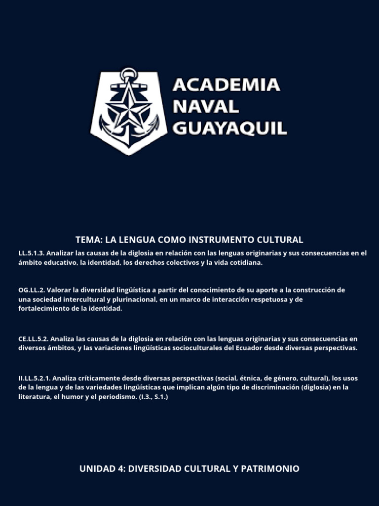 La Lengua Como Instrumento Cultural 1 BGU 1P 2Q LL | PDF