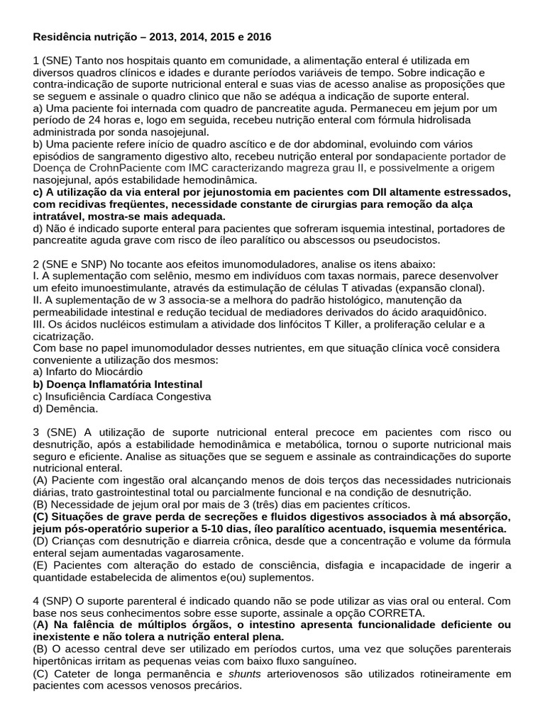 Dieto - Questoes Residência (64 Questões) | PDF