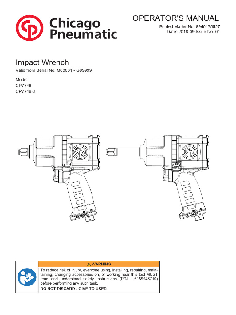 Impact Wrench: Operator'S Manual | PDF