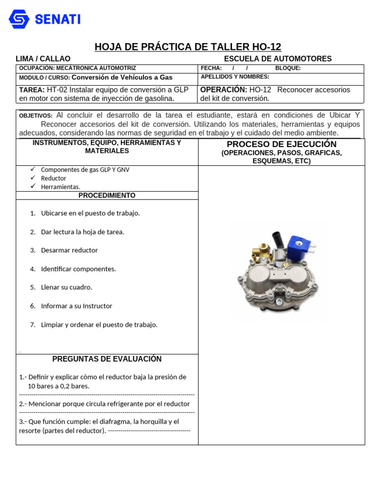 Instalación de Conversión a GLP en Vehículos | PDF