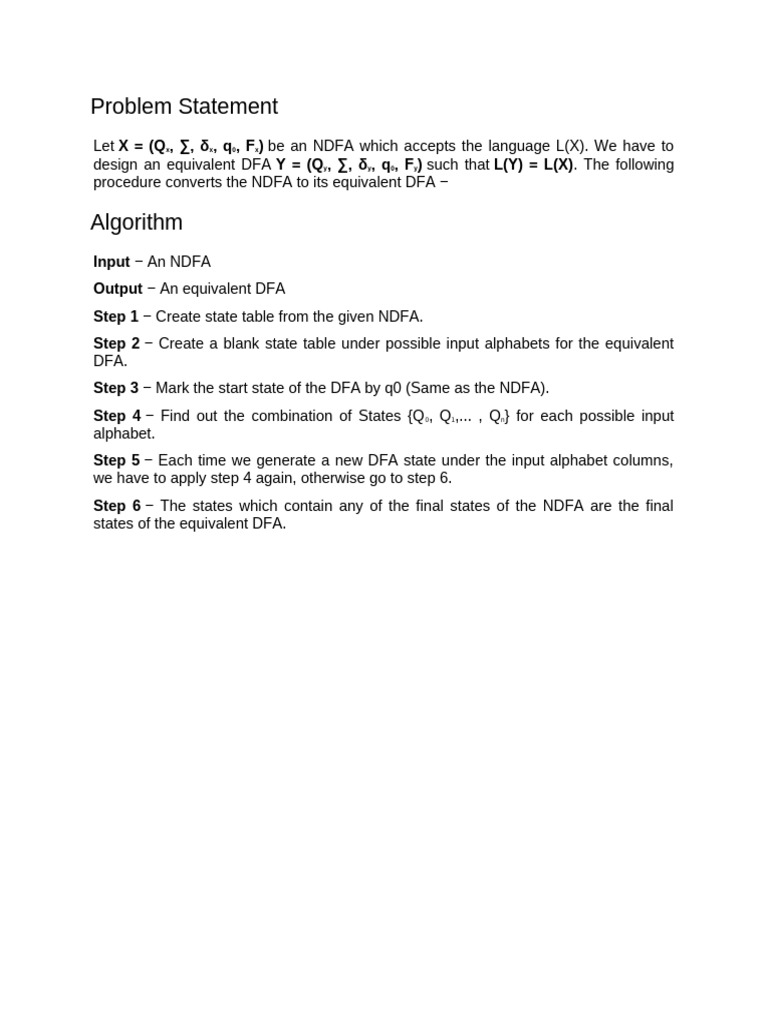 NFA To DFA | PDF