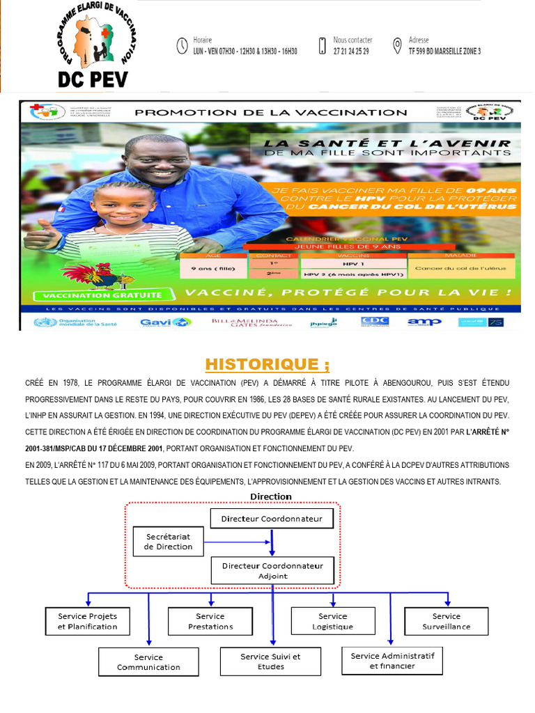 CALENDRIER VACCINAL DU PEV - Version Final 2022 | PDF
