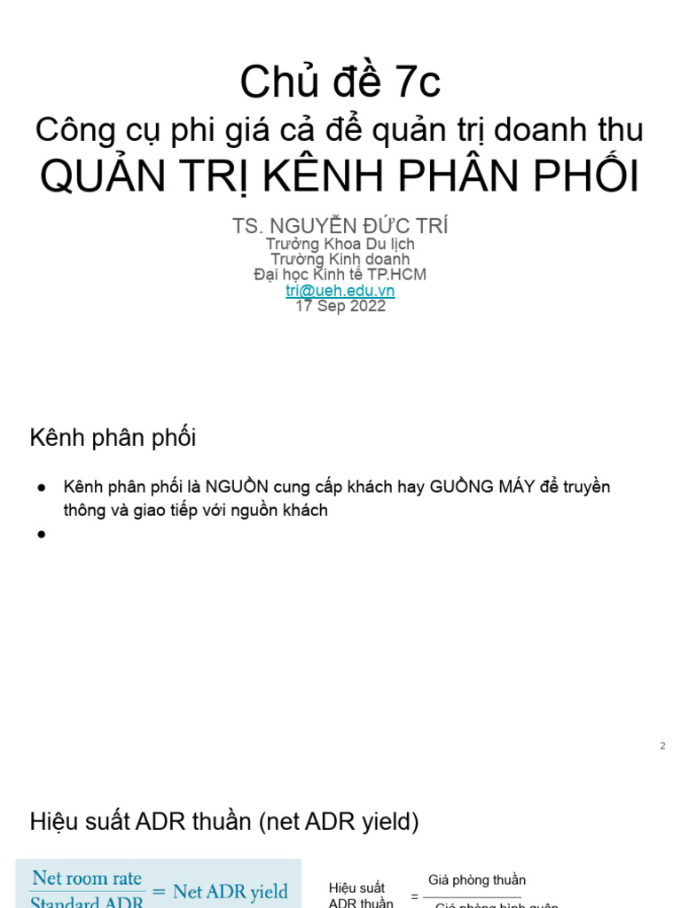 Chủ Đề 7c - Công Cụ Phi Giá Cả - QUẢN TRỊ KÊNH PHÂN PHỐI | PDF