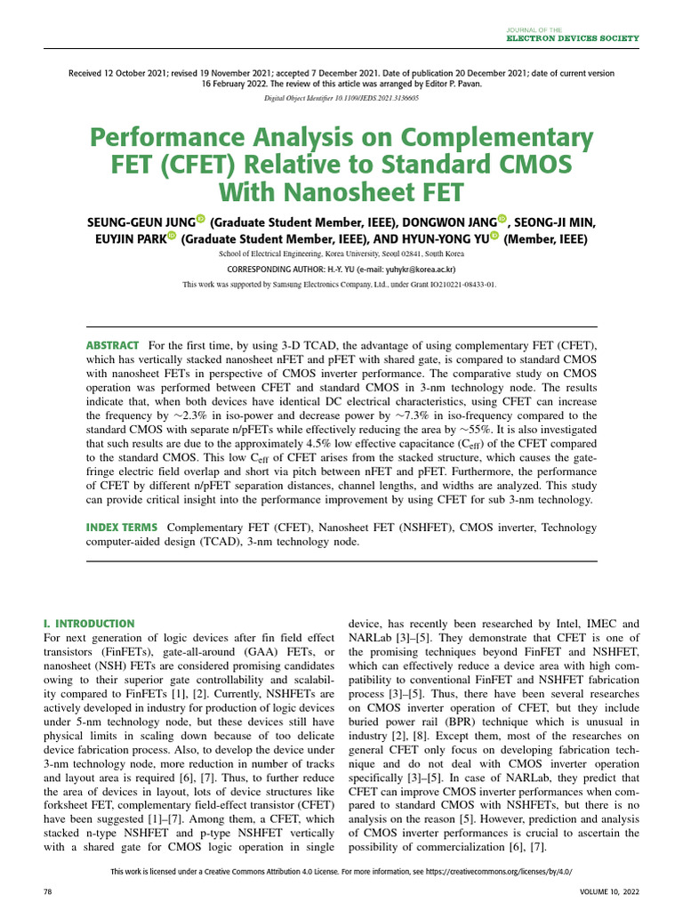 Performance Analysis On Complementary FET CFET Relative To Standard ...