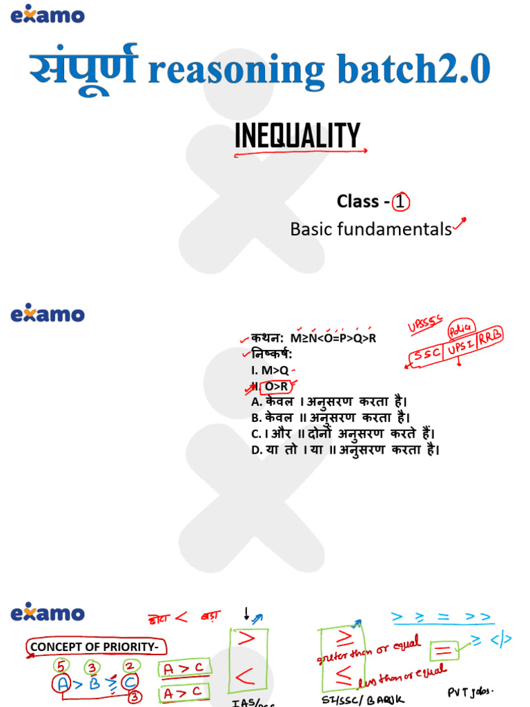 004) ? PDF Class Notes Inequality - Reasoning - PDF | PDF