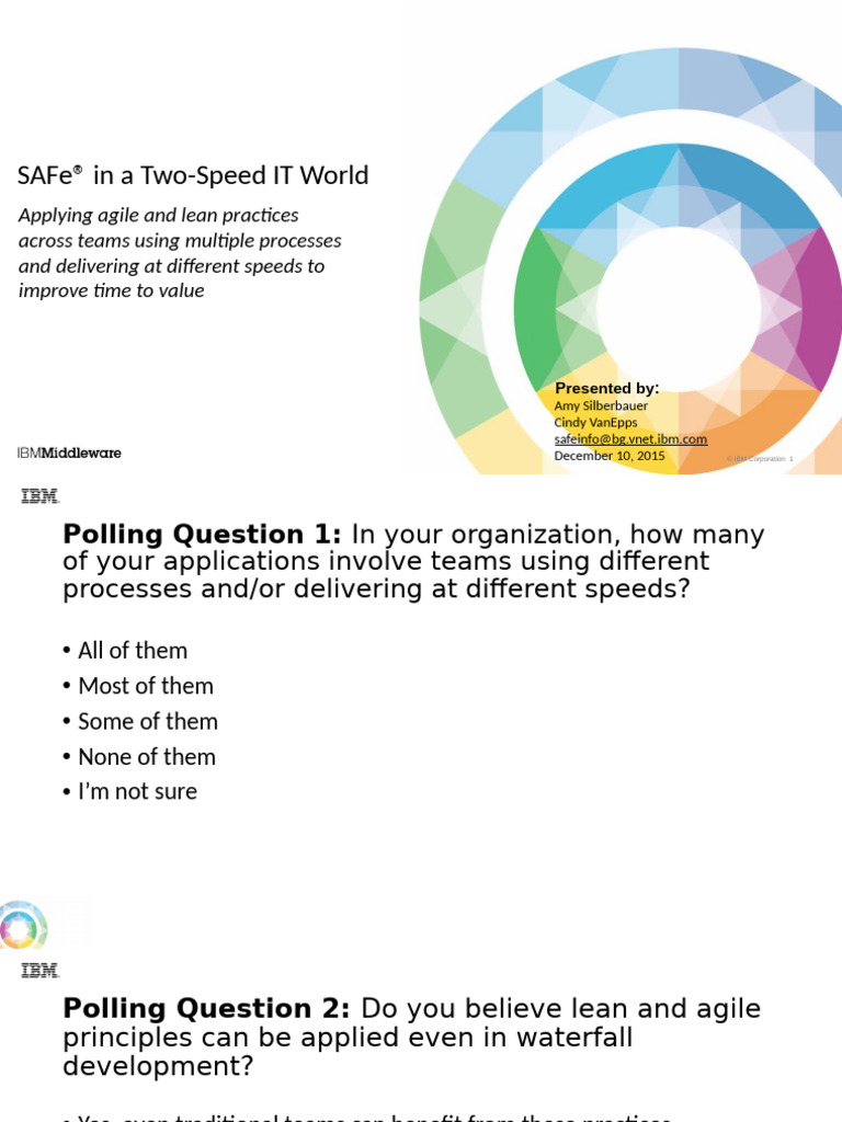 SAFe in A Two-Speed IT World | PDF