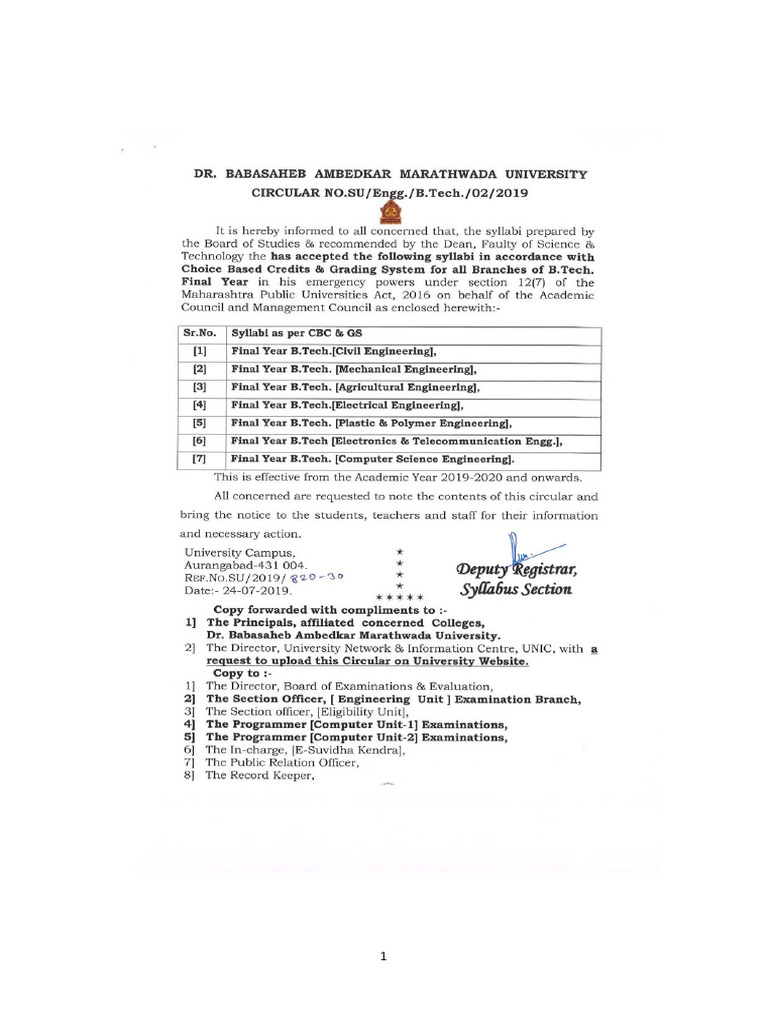 Btech Electrical 2019-20 Syllabus | PDF