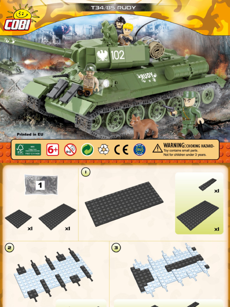 Cobi Set 2486 Small Army WWII Rudy 102 T-34 - 85 | PDF