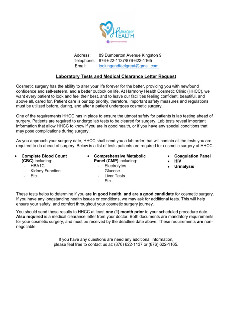 Lab Request Information | PDF