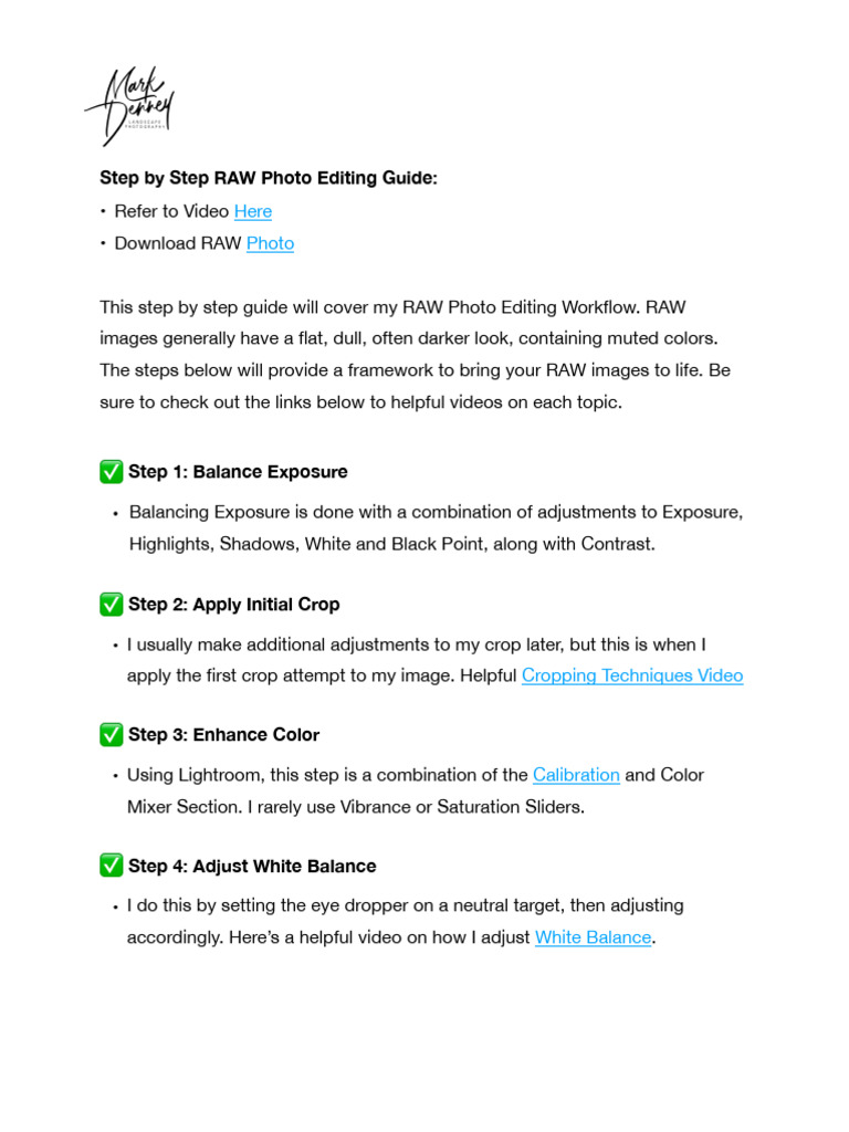 Raw Step by Step Editing Guide PDF | PDF