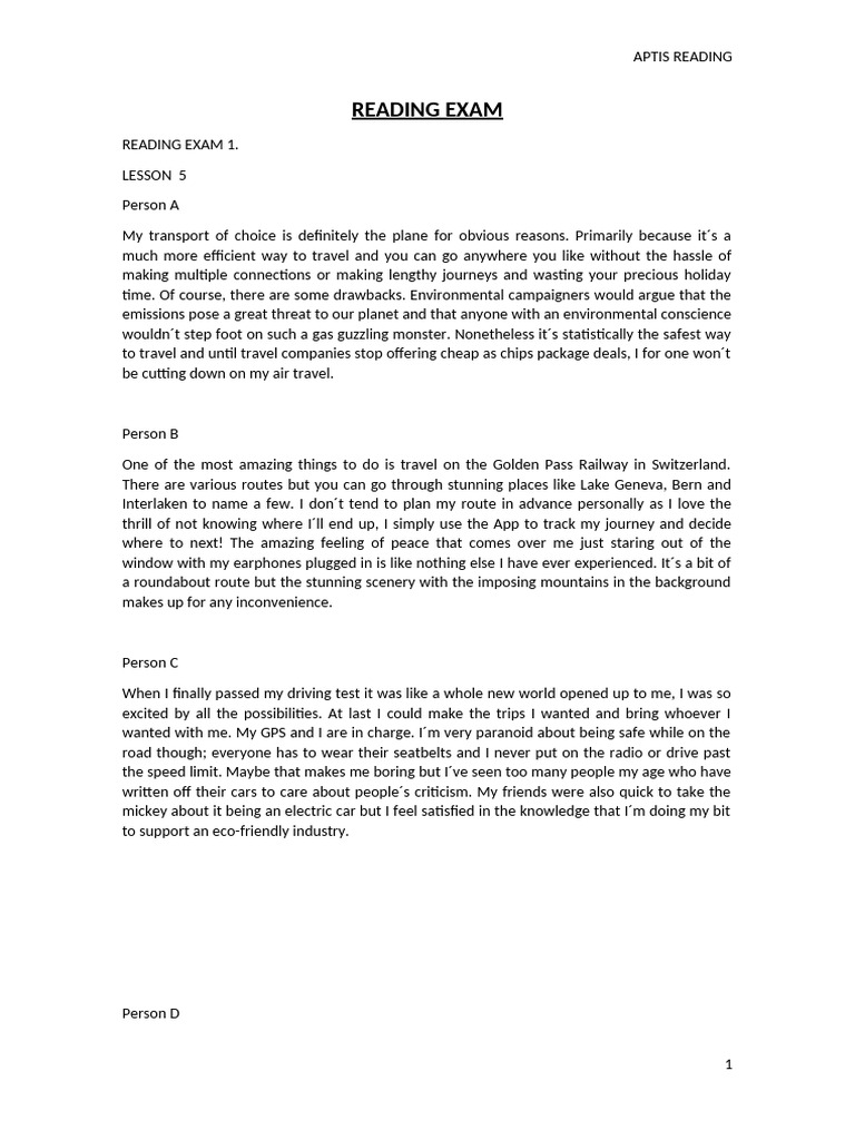 Reading Exams | PDF