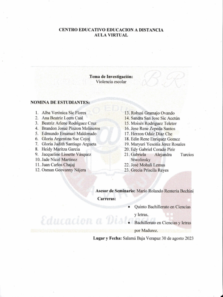 Seminario 2023 Lic Mario Renteria Bechini | PDF