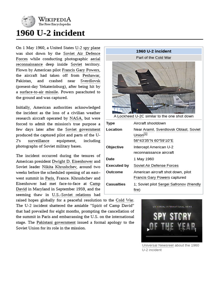 1960 U-2 Incident | PDF