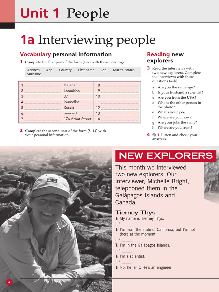 Unit 1 People Vocabulary Personal Inform | PDF