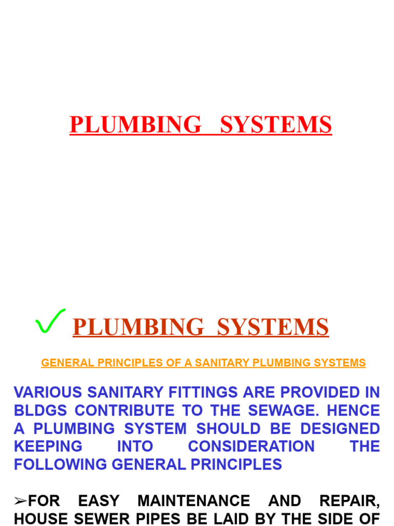 Plumbing Systems | PDF