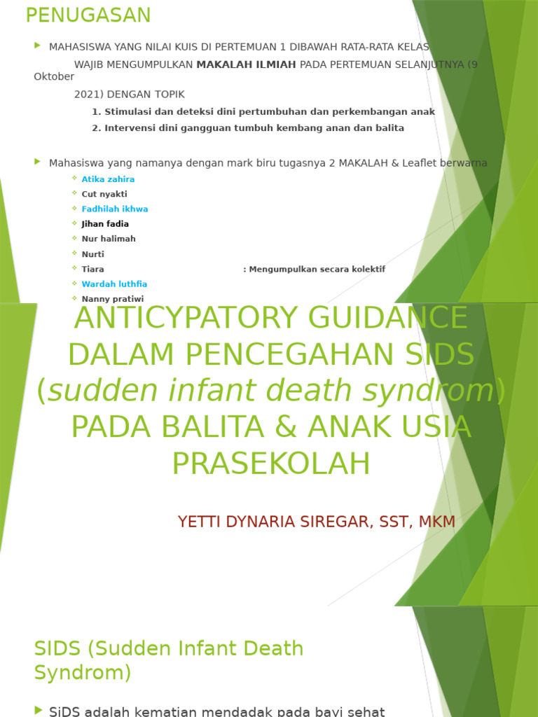 Anticipatory Guidance Dalam Pencegahan SIDS (Sudden Infant Death Syndrom) Pada Balita & Anak ...